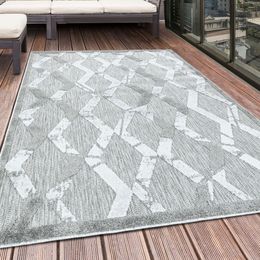 Teppich Ayyildiz Teppiche "BAHAMA 5158", grau, B:80cm H:8mm L:250cm, Polypropylen, Teppiche, Teppich, L&auml;ufer, Flachflor mit Hoch-Tief-Struktur, In-und Outdoor geeignet