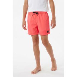 Badeshorts Quiksilver "EVERYDAY VOLLEY YTH 14", Kinder, Gr. 12 (146/152), N-Gr, fiery coral, Web, Baumwolle, Polyester, unifarben, Badehosen Badeshorts, f&uuml;r Kinder und Jugendliche, bequeme Passform