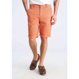 Chinoshorts LINDBERGH "Chino-Shorts Relaxed Fit", Herren, Gr. L, dk coral, Obermaterial: 98% Baumwolle, 2% Elasthan, relaxed fit, Hosen Chinoshorts