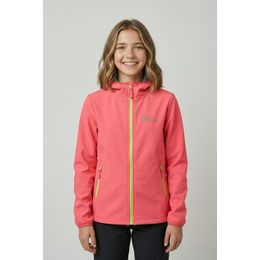 Softshelljacke Jack Wolfskin "FOURWINDS JACKET KIDS", Jungen, Gr. 92, orange (sunset coral), Softshell, Obermaterial: 100% Polyester. Futter: 100% Polyester. Futter 2: 100% Polyester. Innenseite: 100% Polyamid, hoch geschlossener Ausschnitt, eingefasste Kante, Jacken Softshelljacke