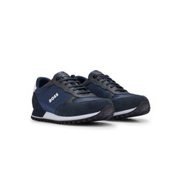 Sneaker BOSS "Sneaker Parkour-L Runn ny", Herren, Gr. 42, blau (dunkelblau), Obermaterial: 100% Polyester PES. Futter: 100% Polyester PES. 100% Synthetik synthetic., Schuhe Sneaker