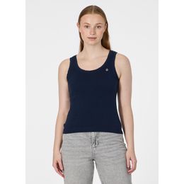 Tanktop Ragwear "AGGY", Damen, Gr. L, navy, Jersey, Obermaterial: 100% Baumwolle, unifarben, normal, Rundhals, Tops Tanktop, Aus Baumwolle mit kleinen Herzchen als Lockstickerei