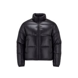 Winterjacke Urban Classics "Urban Classics Shiny Puffer Jacket", Herren, Gr. S, schwarz, 100% Recycled Polyamide/Nylon, unifarben, normal, amerikanischer Ausschnitt, Jacken Winterjacke
