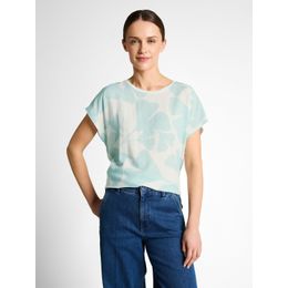 T-Shirt Tom Tailor, Damen, Gr. L, big mint ginkgo, Single Jersey, Obermaterial: 50% Baumwolle, 50% Modal, bedruckt, regular fit normal, Rundhals, Shirts T-Shirt, mit All-Over Print