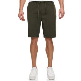Shorts INDICODE "INDrum", Herren, Gr. L, N-Gr, army, Web, Obermaterial: 100% Baumwolle, unifarben, regular fit knielang, Hosen Shorts
