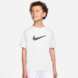 T-Shirt Nike "B NK DF MULTI SS TOP HBR", M&auml;dchen, Gr. L, wei&szlig;, schwarz, Jersey, Obermaterial: 100% Polyester, normal, Rundhals, Shirts T-Shirt, f&uuml;r Kinder, sportlicher Stil, Kurzarm, Rundhalsausschnitt