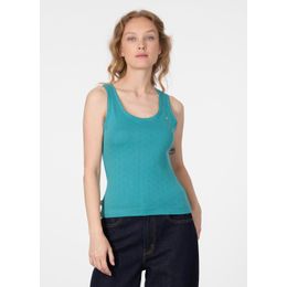 Tanktop Ragwear "AGGY", Damen, Gr. L, teal gr&uuml;n, Jersey, Obermaterial: 100% Baumwolle, unifarben, normal, Rundhals, Tops Tanktop, Aus Baumwolle mit kleinen Herzchen als Lockstickerei