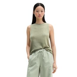 Marc O'Polo Strickpullover MARC O'POLO "aus Organic Cotton-Leinen-Mix", Damen, Gr. L, fresh sage, Obermaterial: 52% Baumwolle, 48% Leinen, unifarben, Rundhals, Pullover Strickpullover