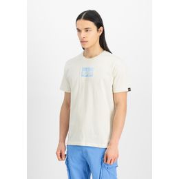 T-Shirt Alpha Industries "Satin Logo T-Shirt", Herren, Gr. L, wei&szlig; (vintage wei&szlig;), Obermaterial: 100% Baumwolle, Shirts T-Shirt
