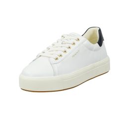 Plateausneaker Gant "Avino", Herren, Gr. 37, wei&szlig;, marine, Leder, kontrastfarbene Details, Schuhe Plateausneaker, Freizeitsneaker, Halbschuh, Schn&uuml;rschuh mit Fersenkonstrast
