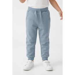 Sweatpants name it "NMNSELI SWE PANT BRU NOOS", M&auml;dchen, Gr. 98, N-Gr, blau (dusty blau), Jersey, Obermaterial: 60% Baumwolle, 40% Polyester, unifarben, regular fit normal, Hosen