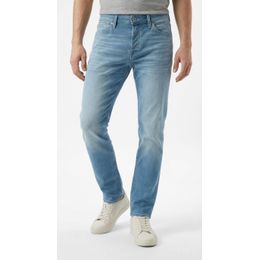 Jack & Jones Tapered-fit-Jeans JACK & JONES "JJIMIKE mit Stretch, Used-Look und bequemer Passform", Herren, Gr. 32, L&auml;nge 34, blau denim, Denim/Jeans, Obermaterial: 48% Baumwolle, 26% Viskose, 25% Polyester, 1% Elasthan, unifarben, bequem kn&ouml;chellang, Jeans, mit Abriebeffekten