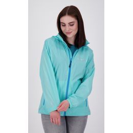 Regenjacke DEPROC Active "ROBSON WMN II", Damen, Gr. 36 (S), t&uuml;rkis, 100% Polyester, normal, elastischer Bund mit Gummizug, Jacken Regenjacke, auch in Gro&szlig;en Gr&ouml;&szlig;en erh&auml;ltlich
