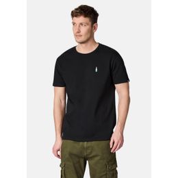 T-Shirt Ragwear "Samms C Gots YOUMODO", Damen, Gr. XXXL (58), schwarz, Material: 100% Baumwolle, Basic, relaxed fit h&uuml;ftlang, Rundhals, normaler Saum, Shirts T-Shirt, Kurz&auml;rmliges Shirt mit Flaschen-Stickerei
