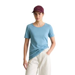 Marc O'Polo T-Shirt MARC O'POLO DENIM "aus reiner Bio-Baumwolle", Damen, Gr. L, blau dawn, Obermaterial: 100% Baumwolle, unifarben, Basic, slim fit, Rundhals, normaler Saum, Shirts T-Shirt