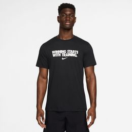T-Shirt Nike "Nike Men's Dri-FIT T-Shirt", Herren, Gr. XL, schwarz, Obermaterial: 57% Baumwolle, 43% Polyester, Shirts T-Shirt, f&uuml;r Erwachsene, sportlicher Stil, atmungsaktives Material