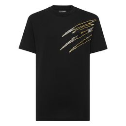 T-Shirt Plein Sport "Scratch", Jungen, Gr. XL, schwarz (0293, schwarz, lightgold), Obermaterial: 100% Baumwolle, Shirts T-Shirt