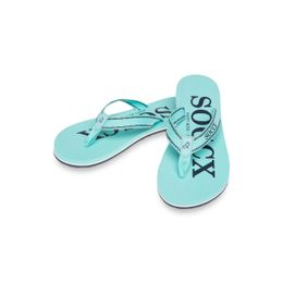 Zehentrenner SOCCX, Damen, Gr. 41, aqua splash, Synthetik, Textil, bedruckt, Schuhe Zehentrenner, mit Logo-Applikation