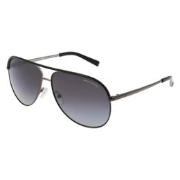 Emporio Armani AX2002 | Unisex-Sonnenbrille | Fassung: Vollrand, Pilot, Metall, Grau Schwarz | Glasfarbe: Grau Verlaufend