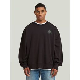 G-Star Raw Longpullover G-STAR "Triangle Graphic Sweatshirt", Herren, Gr. M, dk schwarz, Obermaterial: 100% Baumwolle, Pullover Longpullover