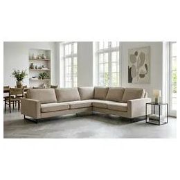 Ecksofa Home Affaire "Pinto, XXL, 250/290 cm, langer Schenkel, Ottomane", grau (hellgrau), B:290cm H:85cm T:250cm, Luxus-Microfaser in Lederoptik(100% Polyester);Cord (92% Polyester, 8% Polyamide), Sofas, Ecksofa, Cord, Chenille, Lederoptik, mit Keder, Metallf&uuml;&szlig;e, Wellenunterfederung