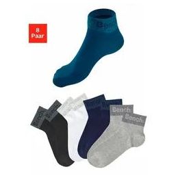 Kurzsocken Bench., Herren, Gr. 43-46, blau (2x schwarz, 2x wei&szlig;, 2x hellgrau, meliert, 2x blau), Baumwolle, Elasthan, Polyamid, unifarben, elastisch, Socken, mit eingestricktem Schriftzug am B&uuml;ndchen