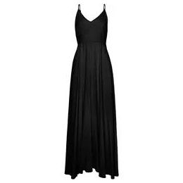 Maxikleid Lascana, Damen, Gr. 36, N-Gr, schwarz, Web, Obermaterial: 100% Viskose, unifarben, figurumspielend bodenlang, V-Ausschnitt, Kleider Maxikleid, aus gewebter Viskose, Cut-Out am R&uuml;cken, Sommerkleid