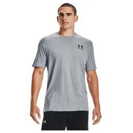 T-Shirt Under Armour "UA M SPORTSTYLE LC SS", Herren, Gr. XXL, grau, Obermaterial: 60% Baumwolle, 40% Polyester, normal, Rundhals, Shirts T-Shirt, Kurzarm, f&uuml;r sportliche Aktivit&auml;ten und Freizeit, Rundhalsausschnitt