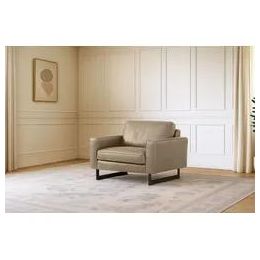 Loveseat Home Affaire "Pinto 105 cm, Cord, Chenille, Lederoptik", beige, B:105cm H:85cm T:97cm, Luxus-Microfaser in Lederoptik (100% Polyester, ;Cord (92% Polyester, 8% Polyamide), Sessel, mit Keder, Metallf&uuml;&szlig;en und auch in Cord Bezug erh&auml;ltlich