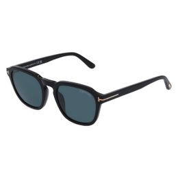Tom Ford FT0931 AVERY | Herren-Sonnenbrille | Fassung: Vollrand, Panto, Acetat, Schwarz Gl&auml;nzend | Glasfarbe: Blau