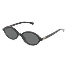 Miu Miu MU04ZS | Damen-Sonnenbrille | Fassung: Vollrand, Oval, Acetat, Schwarz | Glasfarbe: Grau