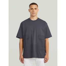 G-Star Raw T-Shirt G-STAR "Utility Fabric Mix T-Shirt", Damen, Gr. L, petrol, Obermaterial: 100% Baumwolle, Shirts T-Shirt