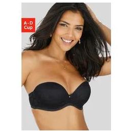 Multiway-BH Lascana, Damen, Gr. 75, Cup B, schwarz, Spitze, Obermaterial: 85% Polyamid, 15% Elasthan, BHs, mit nahtlos vorgeformten Schalen und vielen Tragevarianten