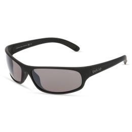 Boll&eacute; Boll&eacute; ANACONDA | Unisex-Sonnenbrille | Fassung: Vollrand, Quadratisch, Kunststoff, Schwarz Matt | Glasfarbe: Grau Spiegel Silber
