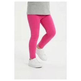 Leggings happy girls, M&auml;dchen, Gr. 170, N-Gr, pink, Jersey, Obermaterial: 95% Baumwolle, 5% Elasthan, unifarben, skinny fit kn&ouml;chellang, Hosen Leggings, in Basic-Form