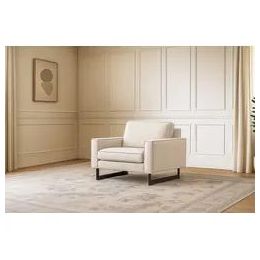 Loveseat Home Affaire "Pinto 105 cm, Cord, Chenille, Lederoptik", beige (natural), B:105cm H:85cm T:97cm, 90% Polyester, 10% Nylon, Sessel, mit Keder, Metallf&uuml;&szlig;en und auch in Cord Bezug erh&auml;ltlich