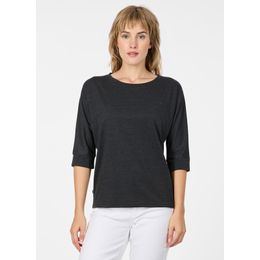 3/4-Arm-Shirt Ragwear "SHIMONA", Damen, Gr. 3XL, dunkelgrau, Jersey, Obermaterial: 50% Baumwolle, 50% Polyester, unifarben, normal, Rundhals, Shirts 3/4-Arm-Shirt, Baumwollmix mit 3/4-&Auml;rmeln und softem Finish