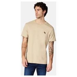 T-Shirt Ragwear "Samms B Gots YOUMODO", Damen, Gr. XXXL (58), sand, Material: 100% Baumwolle, Basic, relaxed fit h&uuml;ftlang, Rundhals, Shirts T-Shirt, Kurz&auml;rmliges Shirt mit Beach-Slipper-Stickerei