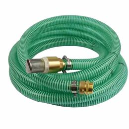 1"/25mm Saug- + Druckschlauch mit Saugkorb, R&uuml;ckschlagventil + 1" AG Doppelnippel 8m