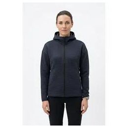Fleecejacke Jack Wolfskin "MOGARI HOODED FZ W", Damen, Gr. XS (34), schwarz navy,, Fleece, Obermaterial: 95% Polyester, 5% Elasthan. Futter: 100% Polyester, Strukturmuster, unifarben, Basic h&uuml;ftbedeckend, elastischer Bund, Jacken Fleecejacke, atmungsaktiv, leicht, &Uuml;bergangsjacke, Waffel-Optik