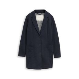 Tom Tailor Damen Slim Fit Mantel mit aufgesetzten Taschen, blau, Meliert, Gr. S