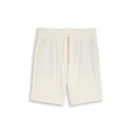 Tom Tailor Denim Herren Relaxed Shorts mit Waffelstruktur, wei&szlig;, Uni, Gr. XL