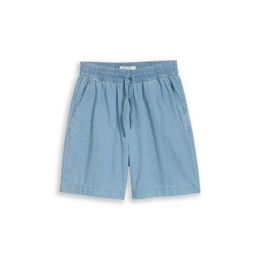 Tom Tailor Denim Damen TTLINOU WIDE Bermuda Jeans Shorts, blau, Uni, Gr. L