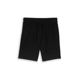 Tom Tailor Denim Herren Relaxed Shorts mit Waffelstruktur, schwarz, Uni, Gr. L