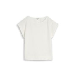 Tom Tailor Damen Loose Fit T-Shirt, wei&szlig;, Uni, Gr. M