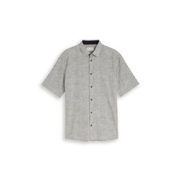Tom Tailor Herren Comfort Fit Kurzarmhemd mit Muster, gr&uuml;n, Gemustert, Gr. M