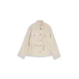 Tom Tailor Damen Regular Fit Jacke mit Leinenanteil, braun, Uni, Gr. 36