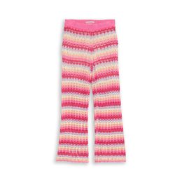 Tom Tailor M&auml;dchen Wide Leg Strickhose mit Streifen, rosa, Gestreift, Gr. 104