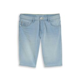 Tom Tailor Herren TTJOSH REGULAR SLIM Jeans Shorts mit Superstretch, blau, Uni, Gr. 30