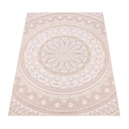 Paco Home Teppich &raquo;Brescia 471&laquo; rechteckig 4 mm H&ouml;he Flachgewebe, modernes orientalisches Design, In- und Outdoor geeignet beige Polypropylen B : 120cm 1 Stk., 